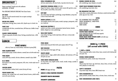 Cafe Menu Zero Mode Box Hill All Day Breakfast Waffles And More