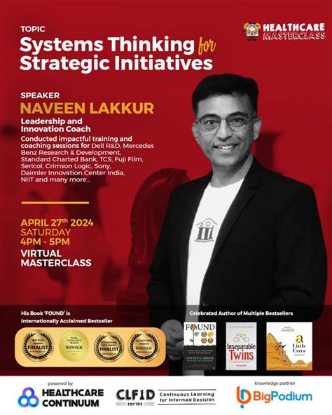 Institute Of Inspiring Innovation On Linkedin Healthcare Masterclass Speaker Naveen Lakkur