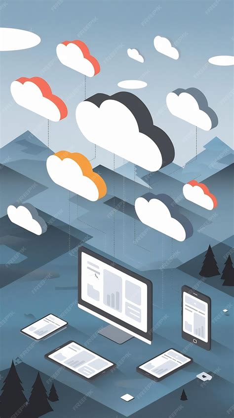 Cloud Computing Concept Isometric Illustration Of Cloud Computing Concept Premium Ai Generated