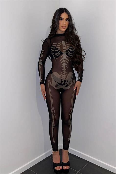 Sexy Scared To The Bone Skeleton Costume Blackcombo Fashion Nova