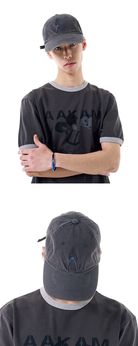 아캄 워시드 코튼 볼캡 그레이 AAKAM KREAM