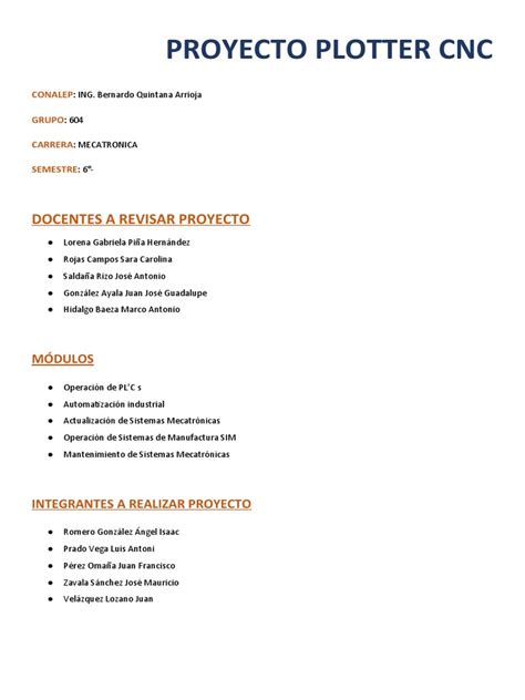 proyecto final documentación plotter cnc pdf control numerico software