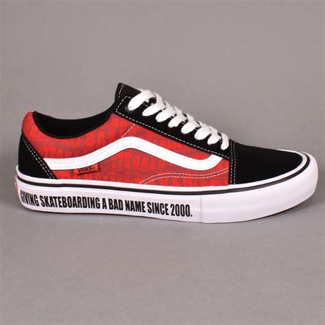 Vans X Baker Old Skool Pro Skate Shoes Blackwhitered Skate Shoes