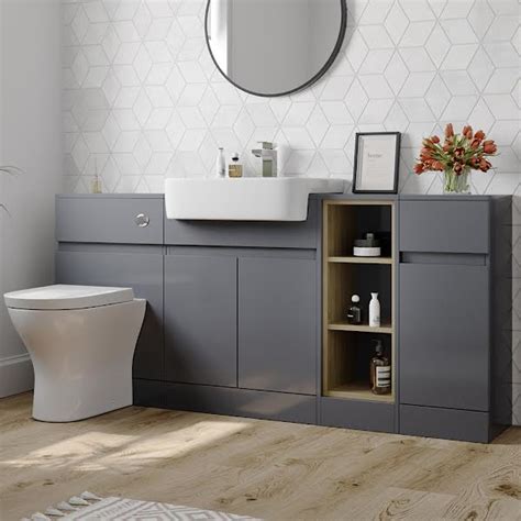 Artis Luna Grey Gloss Toilet And Vanity Unit With Basin 1720mm