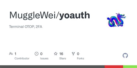 github mugglewei yoauth terminal otop 2fa