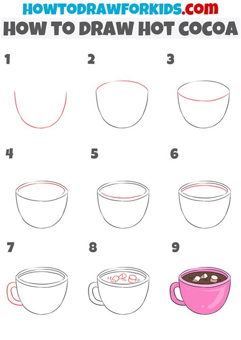 Hot Cocoa Drawing Easy
