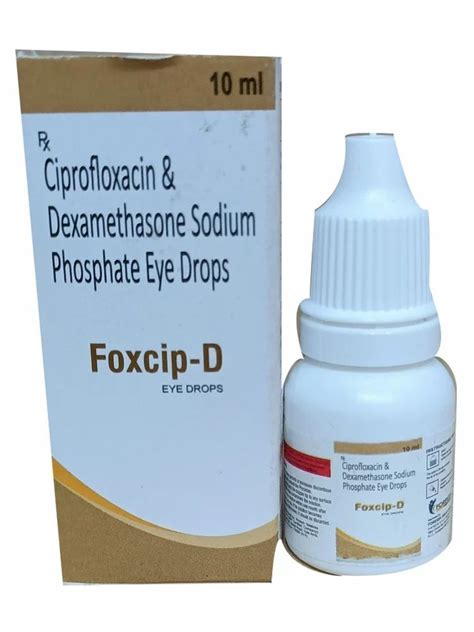 Ciprofloxacin And Dexamethasone Sodium Phosphate Eye Drops 10 Ml At