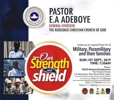 Live Rccg September 2019 Thanksgiving Service Theme Our Strength