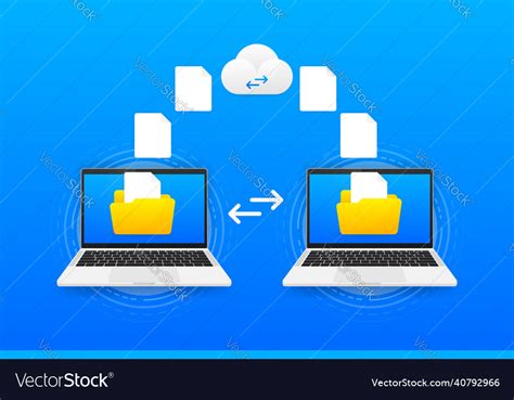 File Transfer Encrypted Form Concept For Remote Vector Image