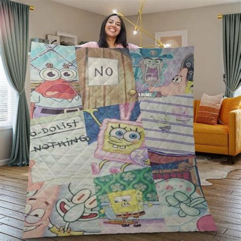 Spongebob So Cute Blanket Christmas Gift Spongebob Quilt Blanket 363