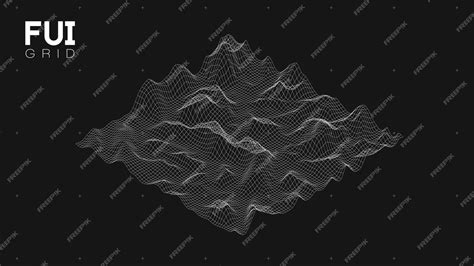 Fui Gui 3d 벡터 풍경 스캔 그리드 추상 미래 배경 공상 과학 하이테크 디자인 무료 벡터