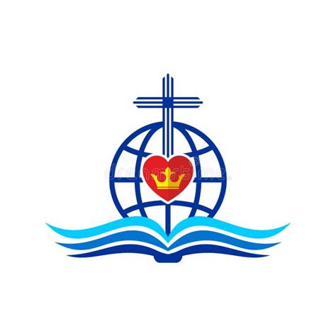 Church Logo The Open Bible And The Cross Of Jesus Against The