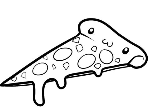 Dibujos Kawaii De Comida Para Colorear Dibujo De Pizza Kawaii Para My