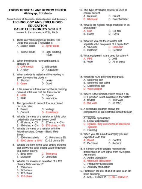 004 Electronics Practice Test Download Free Pdf Frequency
