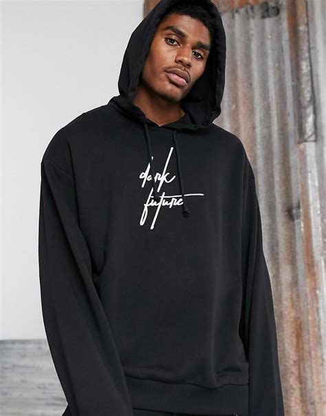 Asos X Dark Future Oversized Hoodie In Black For Men Lyst