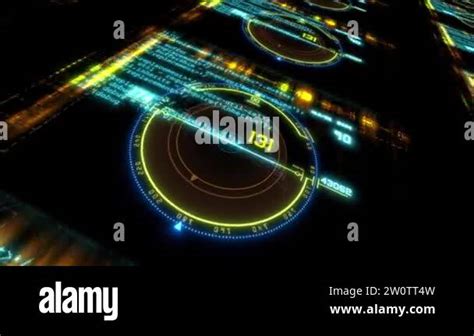 Hud Technological Intro Flying Through Digital Hud Target In Sci Fi