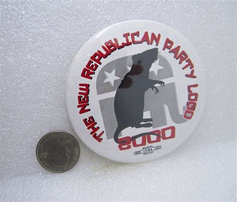 2000 The New Republican Party Logo Rat Political Button Pin Ebay