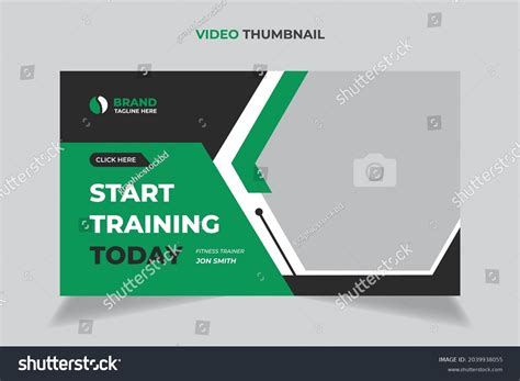 Fitness Gym Training Class Thumbnail Design Stock Vector Royalty Free