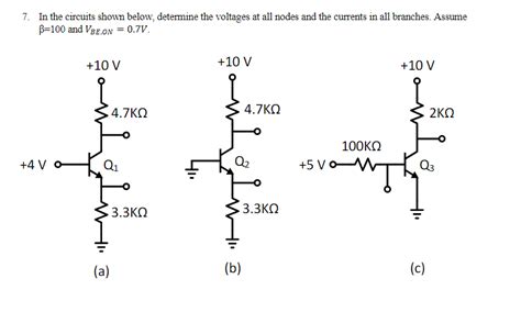 Solved 7 In The Circuits Shown Below Determine The