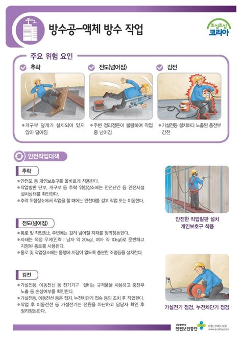 방수작업 위험요인과 안전대책 위험성평가 예 등 「건설재해예방」 네이버 블로그