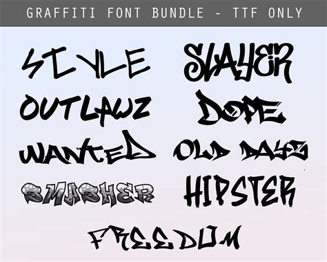 9 Graffiti Fonts Urban Font Font Bundle TTF Alphabet Etsy