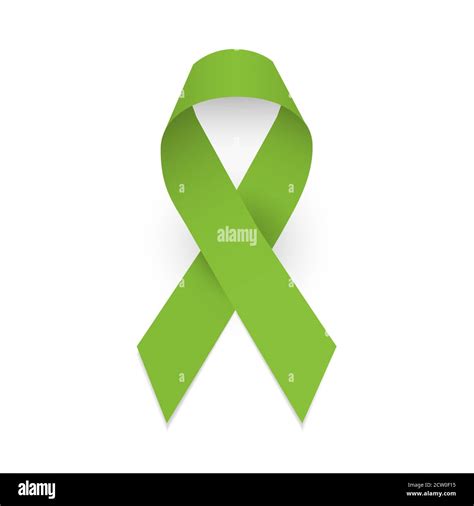 Lime Awareness Ribbon Lymphoma Awareness Symbol Isolated Vector