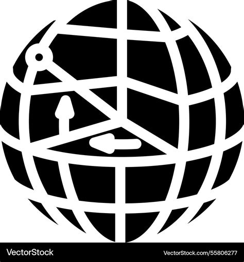 Longitude And Latitude Lines Glyph Icon Royalty Free Vector