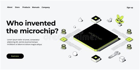 Microchip Concept Illustration In Isometric Vector Design Semiconductor Or Computer Processor