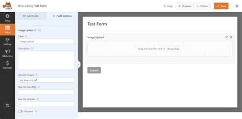 how to use image upload field