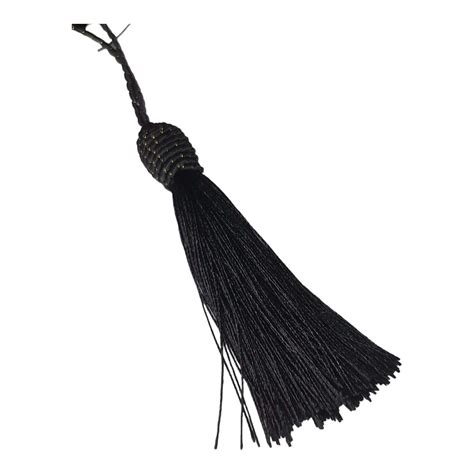 Nylon Tassel Black 10cm Silver Hills Gems