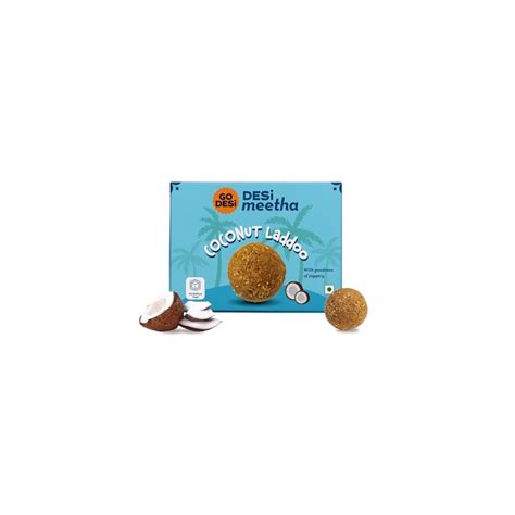 Go Desi Coconut Laddoo Made With Almonds And Jaggery Nariyal Ladoo