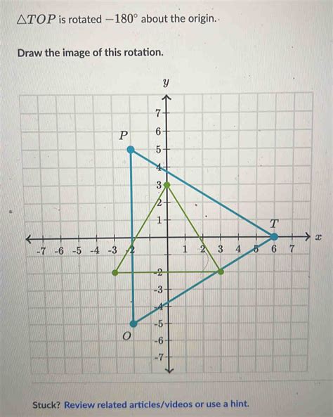 Solved Top Is Rotated 180° About The Origin Draw The Image Of This