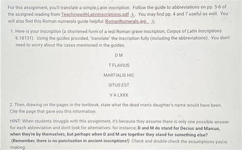 For This Assignment Youll Translate A Simplelatin