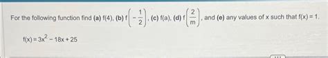 solved for the following function find