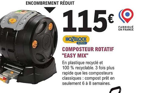 Promo Hozelock Composteur Rotatif Easy Mix Chez E Leclerc Jardi ICatalogue Fr