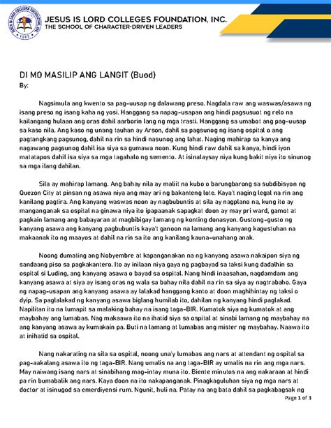 Di Mo Masilip Ang Langit Buod Page Of Di Mo Masilip Ang Langit Buod By Nagsimula Ang
