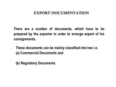Export Documentation