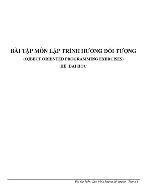 BT Mon Lap Trinh Huong Doi Tuong | PDF