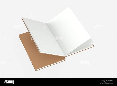 The Brown Blank Opening Notebook Background D Rendering Computer
