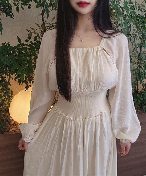 봄 가을 추천코디best 봄 여름 가을 휴양지 휴가룩 공주풍 러블리 청순 롱 베이지 긴팔 원피스 에이블리