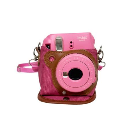 پک دوربین چاپ فوری مینی 9صورتی پر رنگ به همراه کاغذ و کیف مرکز دوربین های دیجیتال