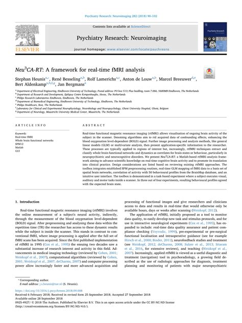 Pdf Neu3ca Rt A Framework For Real Time Fmri Analysis