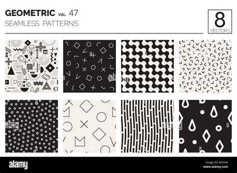 Minimal Geometric Seamless Patterns Set Stock Vector Image And Art Alamy