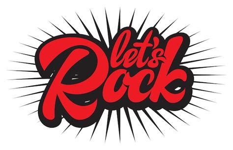 Premium Vector Calligraphic Red Inscription Lets Rock On White Background