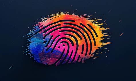 Premium Photo Vibrant Fingerprint Closeup On Dark Background