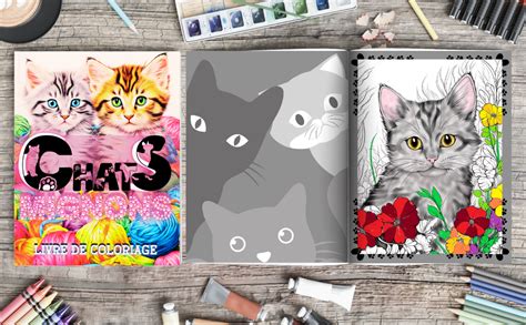 Livre De Coloriage Chats Mignons Livre Coloriage Adulte Animaux Entrez Dans Le Monde