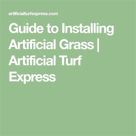 Guide To Installing Artificial Grass Artificial Turf Express