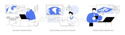 Remote Sensing Satellite Blue Green Rgb Color Icon Stock Vector