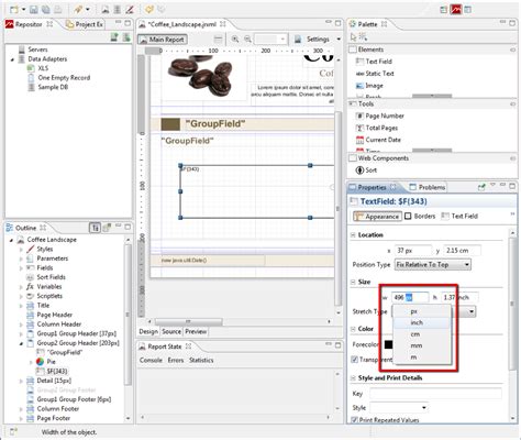 Measure Units In Jaspersoft Studio Best Practices Jaspersoft Community
