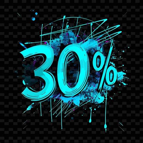 Png Bright Neon Luster Of 30 Text With A Neon Teal Color Accentu Unique